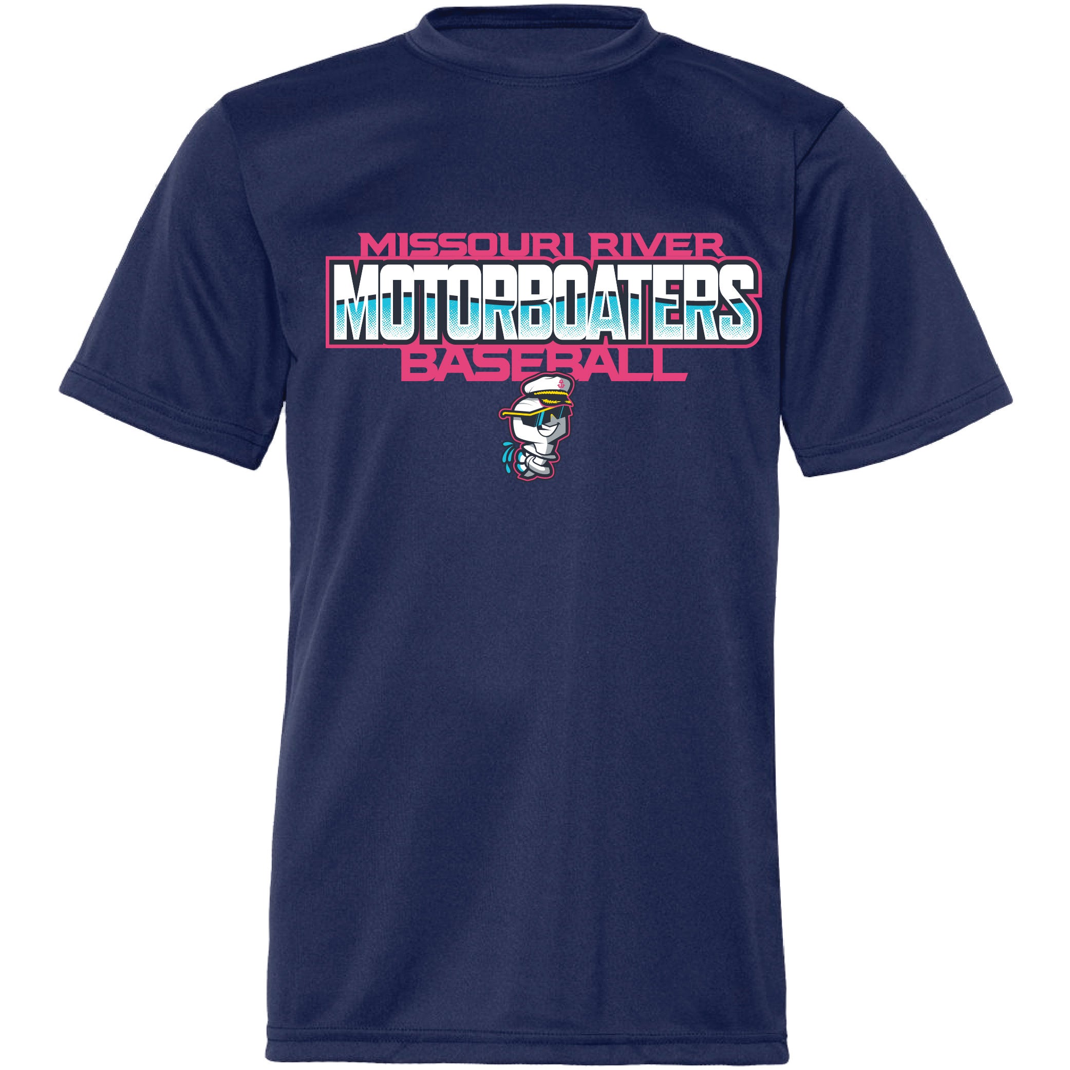 Navy Blue Shay Motorboaters Performance T-Shirt | Bismarck Larks ...