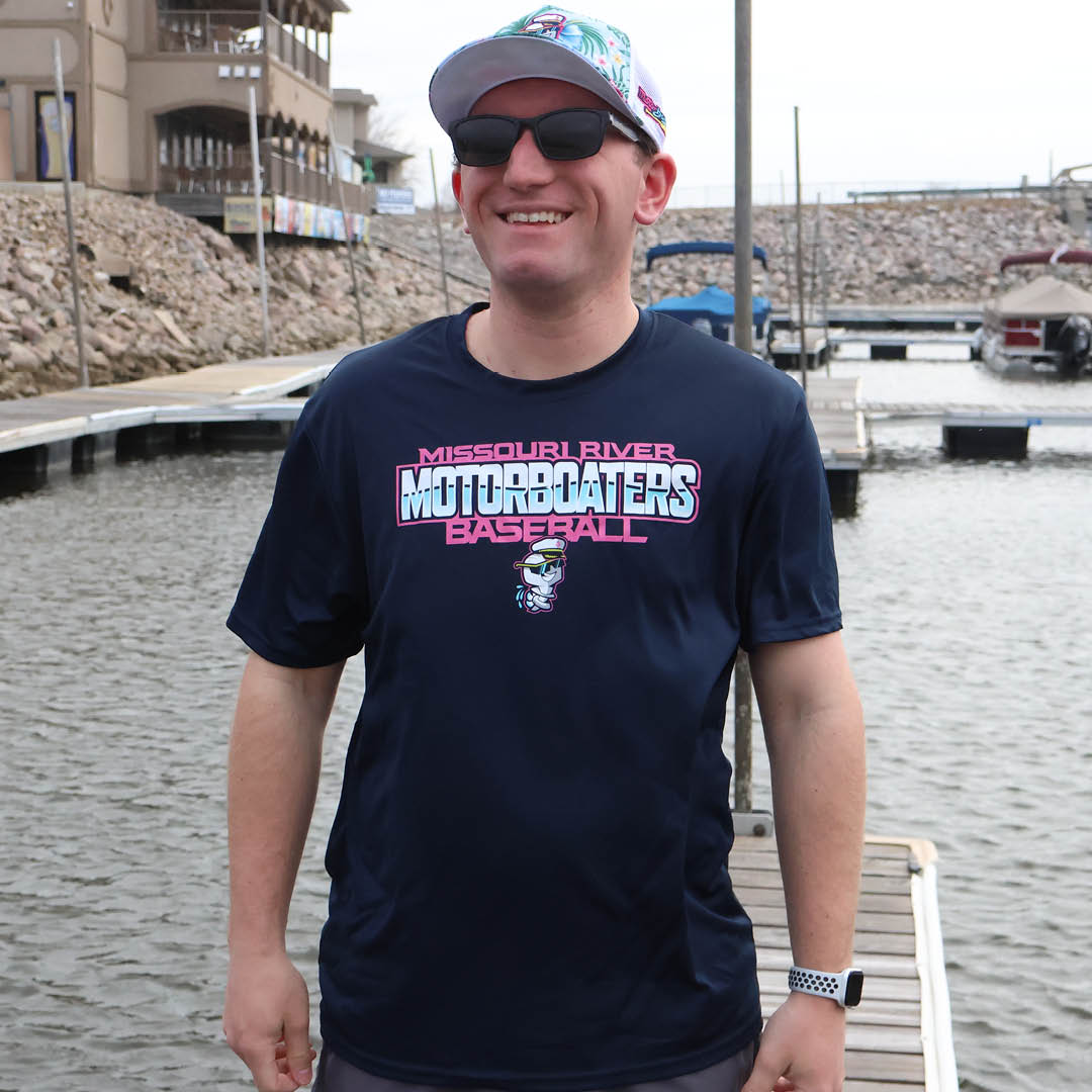 Navy Blue Shay Motorboaters Performance T-Shirt | Bismarck Larks ...