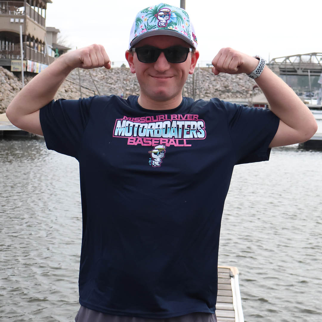 Navy Blue Shay Motorboaters Performance T-Shirt | Bismarck Larks ...