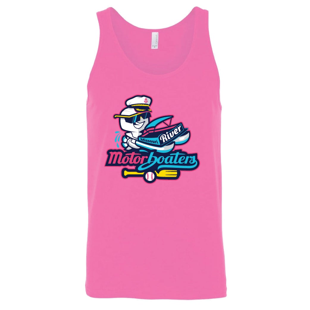 Pink Motorboaters Full Logo Tank | Bismarck Larks Merchandise