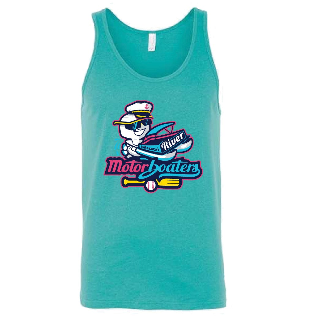 Teal Motorboaters Full Logo Tank | Bismarck Larks Merchandise